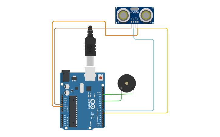 Circuit design Smart Stick for Blind People - Tinkercad