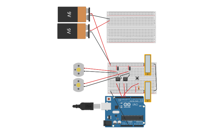 Circuit design DC Motor 9v Arduino N-MOSFET Reference - Tinkercad