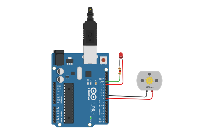 Circuit design motor cc - Tinkercad