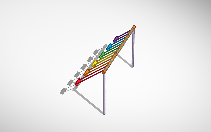 3D design 6 pendulums snake - Tinkercad