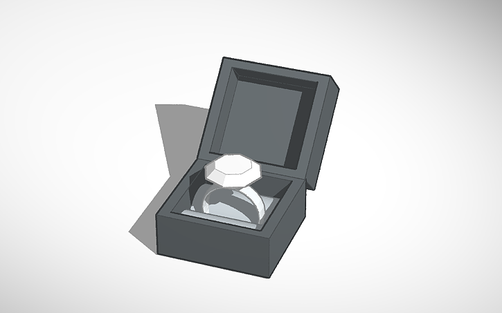3D design Diamond ring and box - Tinkercad
