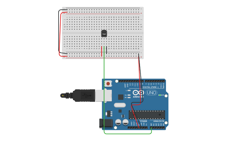 Circuit design TMP Temp Sensor - Tinkercad