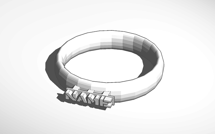 3D design Customizable ring - Tinkercad