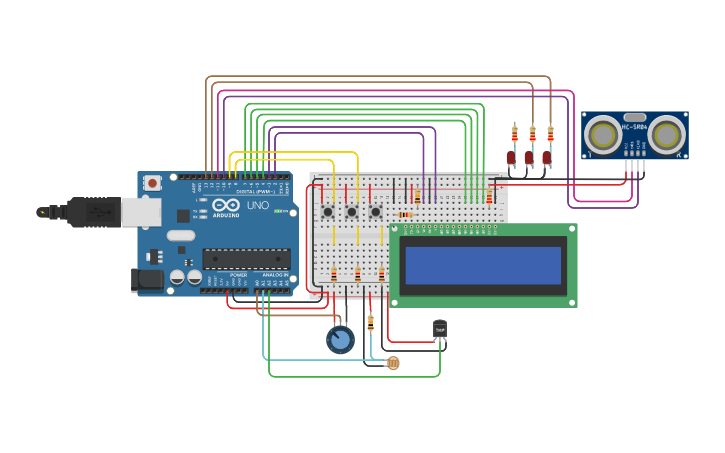 Circuit design Projeto_LCD_US_TEMP - Tinkercad