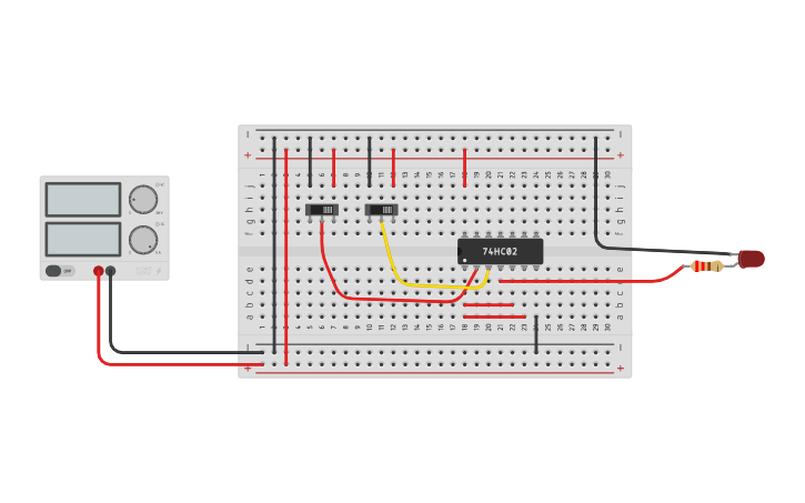 Circuit design Construct OR Gates Using NOR Gate | Tinkercad