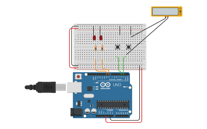 Circuit design Interrupt Ex5.1 - Tinkercad
