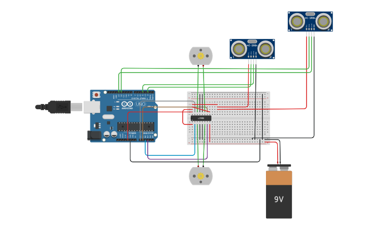 Circuit design Rick bot - Tinkercad