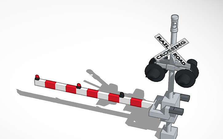 3D design Railroad Crossing with E Bell - Tinkercad