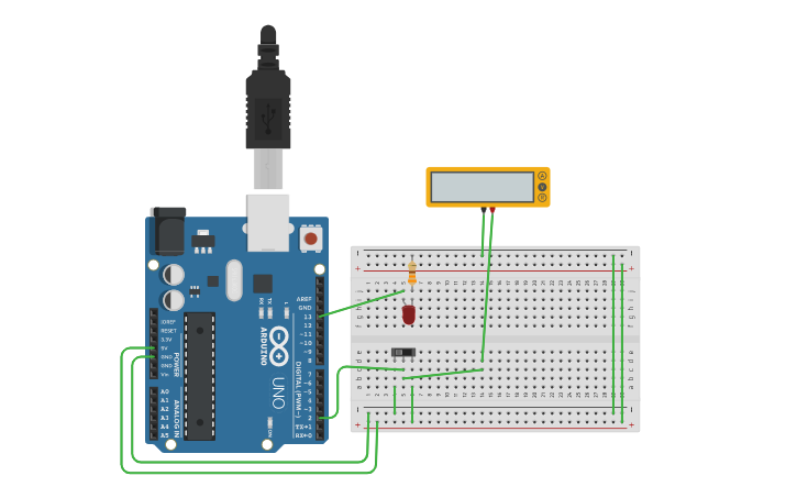 Circuit design compuerta not - Tinkercad
