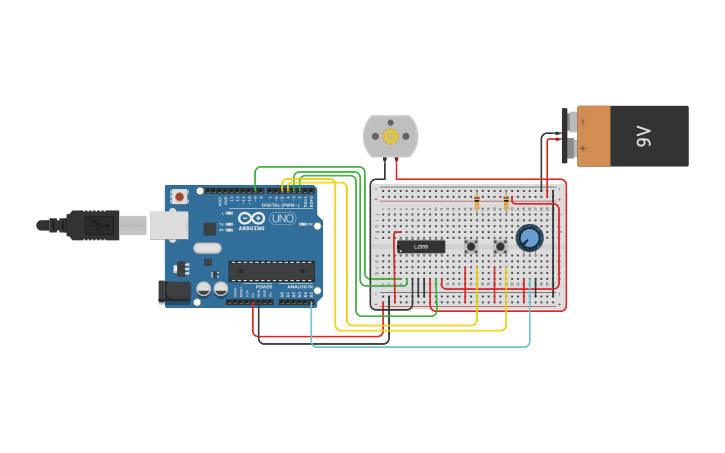 Circuit design DC Motor - Tinkercad