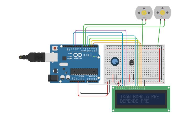 Circuit design Liquid Crystal Hello World! - Tinkercad
