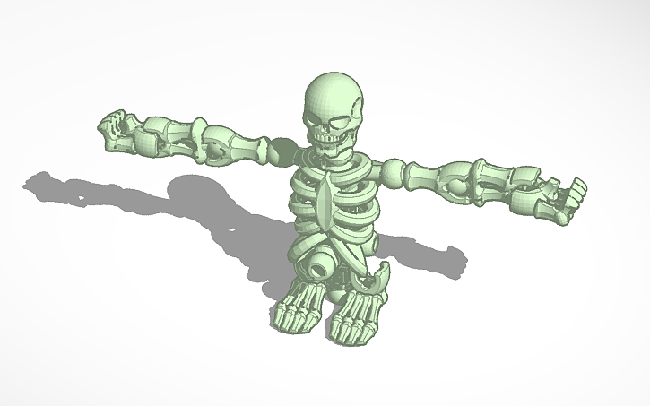 3D design tek başına halay çeken iskelet | Tinkercad