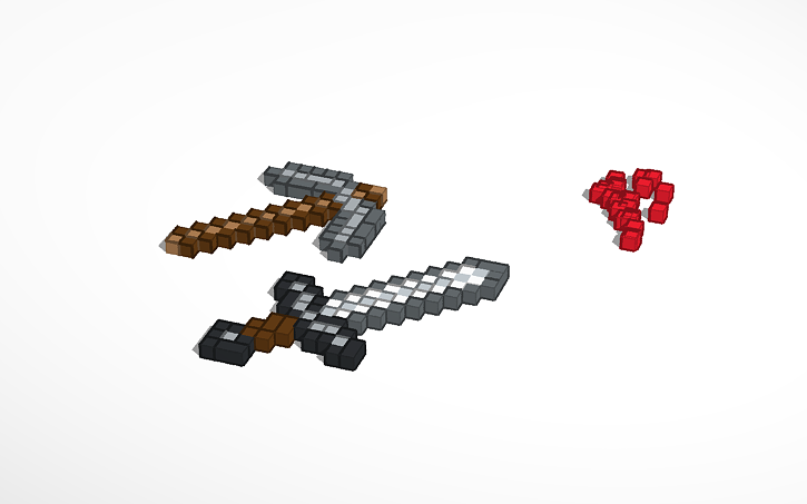 3D design mincraft tools | Tinkercad