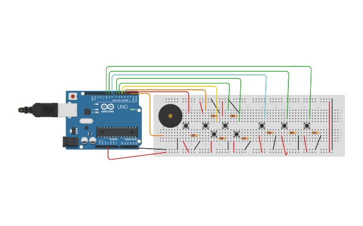 Circuit design Piano - Tinkercad