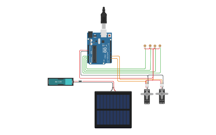 Circuit Design Solar Tracker Tinkercad