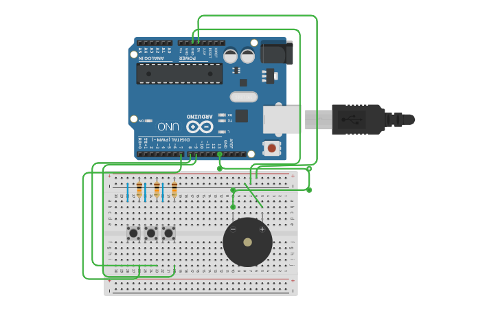 Circuit Design Мерзкое пианино Tinkercad