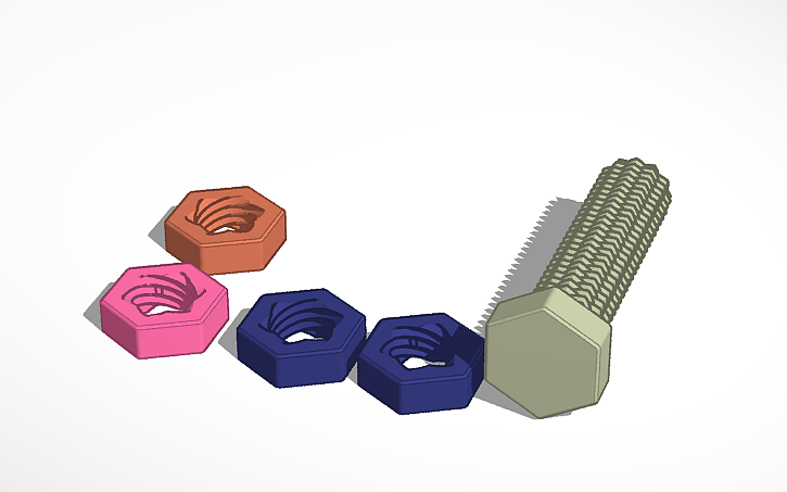 3D design omni-directional bolt - Tinkercad