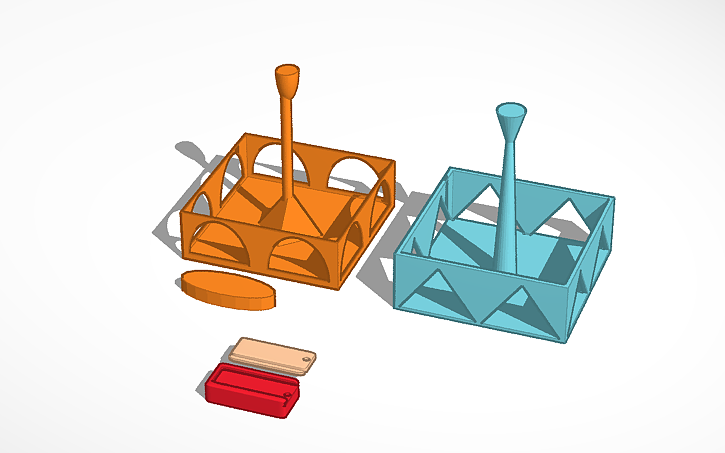 3D design pill bottle tray holds 4 | Tinkercad