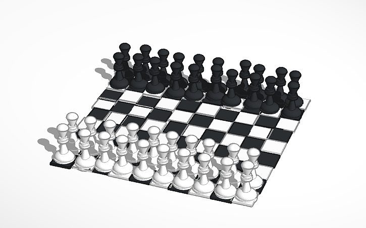 3D design Chess Board - Tinkercad