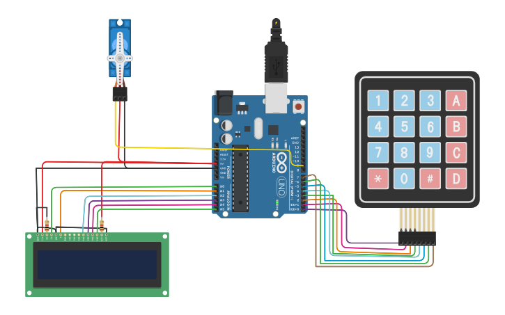 Circuit design digital door lock - Tinkercad