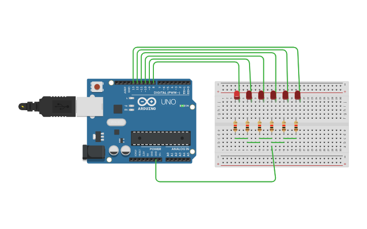 Circuit design Arduino activity 6 [1] - Tinkercad