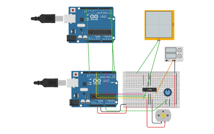 Circuit design silnik DC | Tinkercad