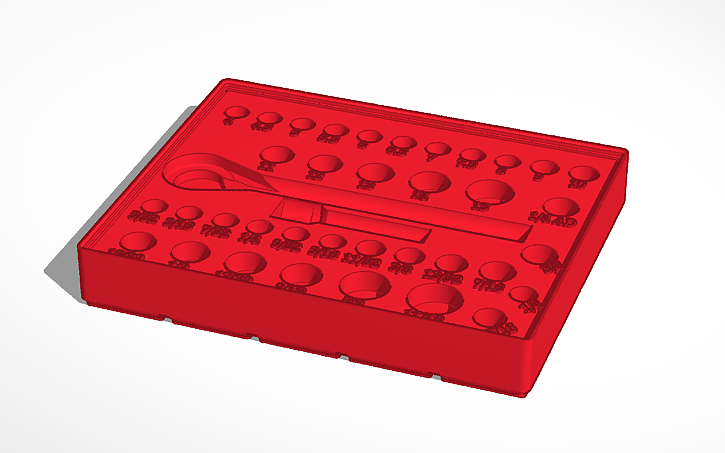 3D design Harbor Freight 40pc Socket Set Holder for Gridfinity - Tinkercad