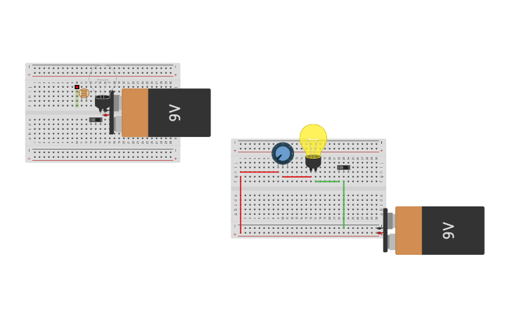 Circuit design Resistencias Variables - Tinkercad