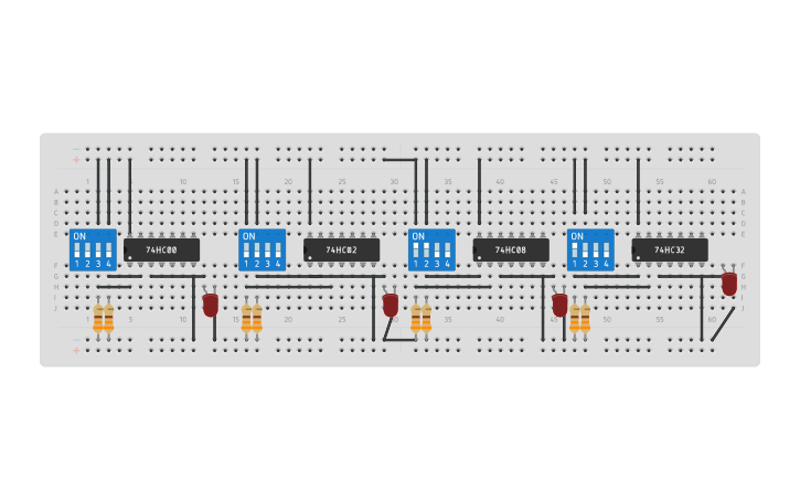 Circuit design circuito lógico | Tinkercad