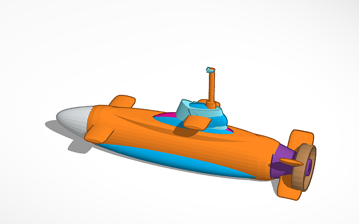 3D design Submarine 1X - Tinkercad
