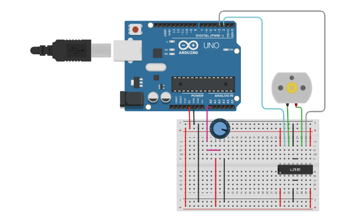 Circuit Design Motor Tinkercad