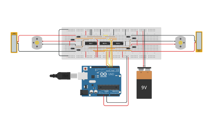 Circuit design DC motor - Tinkercad