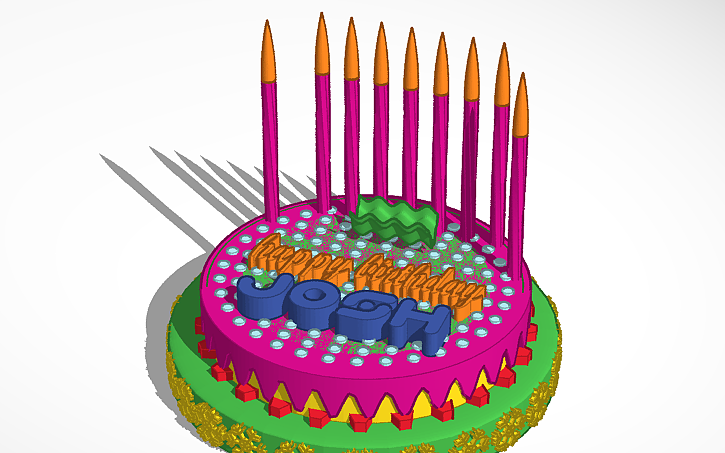 3D design birthday cake - Tinkercad
