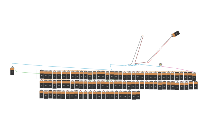 Circuit design lots of batteries - Tinkercad