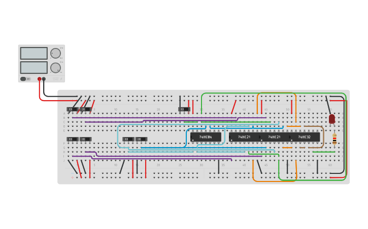 Circuit design 4x1 MUX | Tinkercad