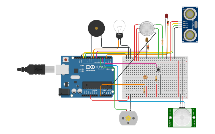 Circuit design Iot Smart home - Tinkercad