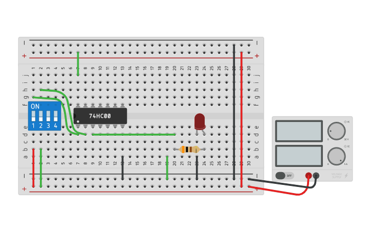Circuit design Familiarisation of NAND gate | Tinkercad