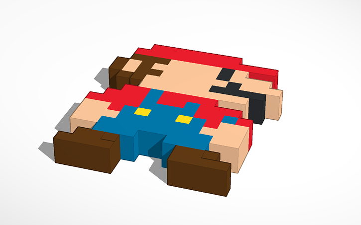 3D design Mario Pixel - Tinkercad