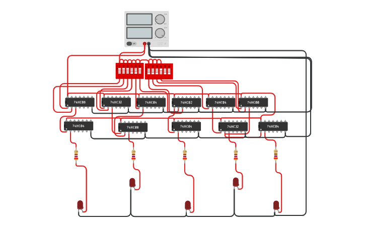 Circuit Design Circuito Combinacional De 10 Entradas Y 5 Salidas Tinkercad