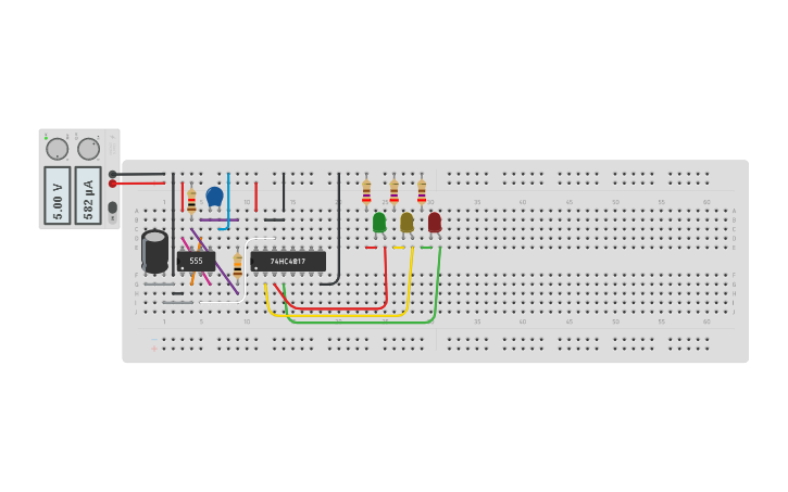 Circuit design Copy of circuito 3 semaforo sem arduino Rafael C Markus - Tinkercad