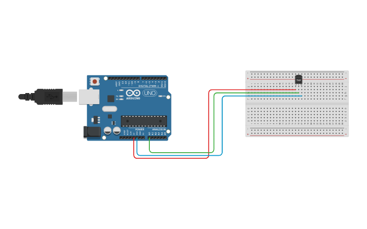 Circuit design Temperatursensor | Tinkercad