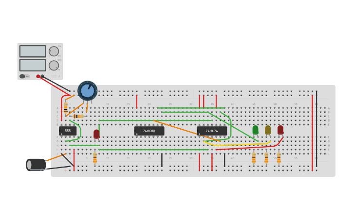 Circuit design Semaforo compuertas lógicas - Tinkercad
