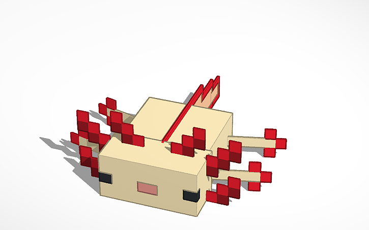 3D design Minecraft axolotl - Tinkercad