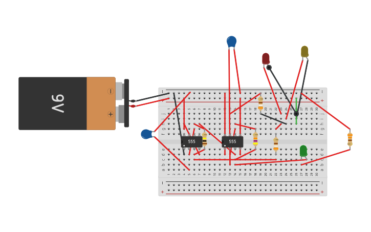 Circuit Design Traffic Light Using 555 Timer Ic Tinkercad