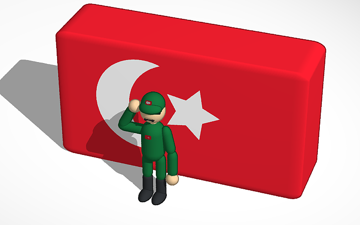 3D design Turkish Soldier - Tinkercad