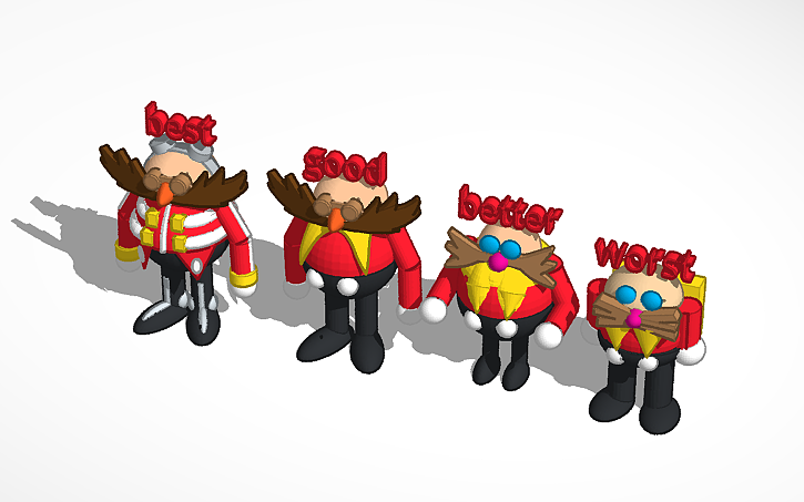 3D design Evolution of Eggman from best to worst - Tinkercad