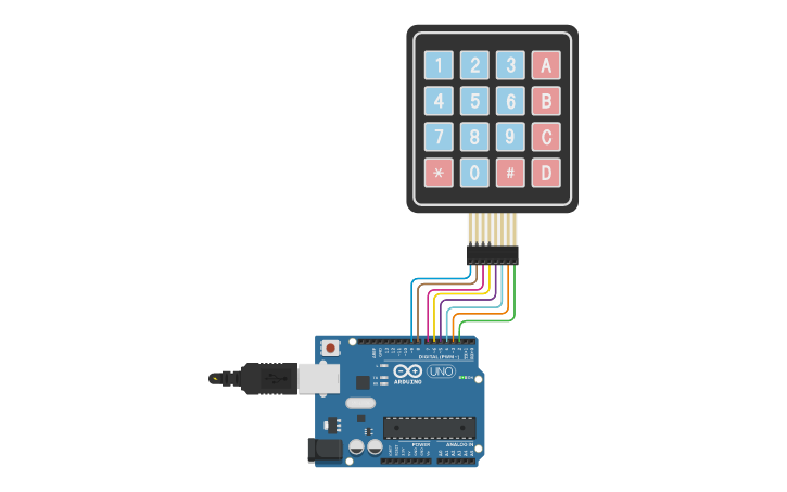 Circuit Design 4x4 Keypad Tinkercad
