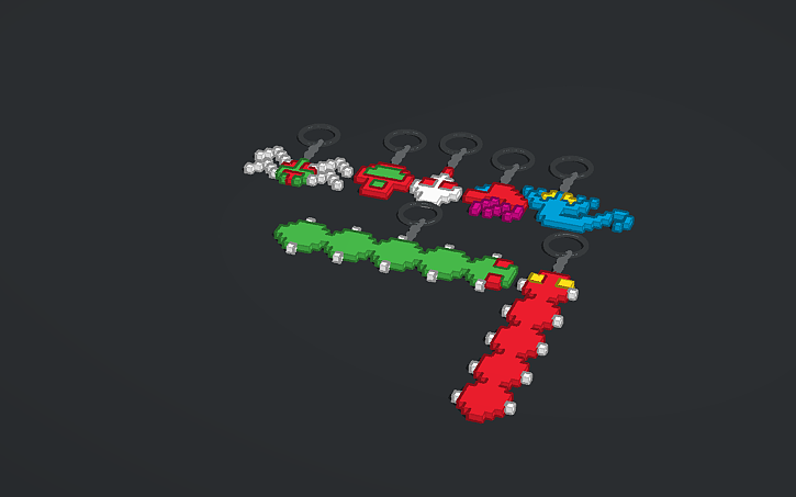 3D design centipede key chain - Tinkercad