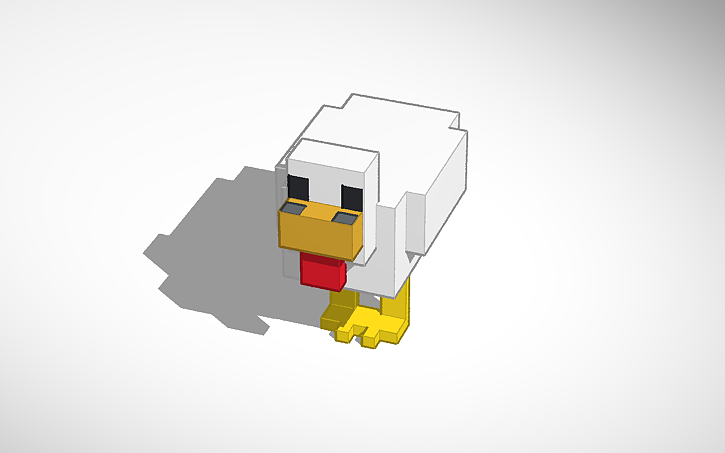 3D design simple minecraft chicken - Tinkercad
