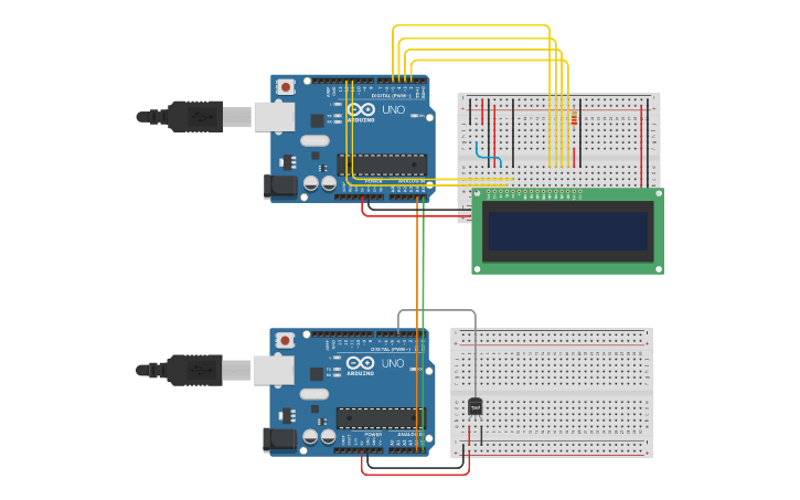 Circuit design I2C temp uitlezen - Tinkercad